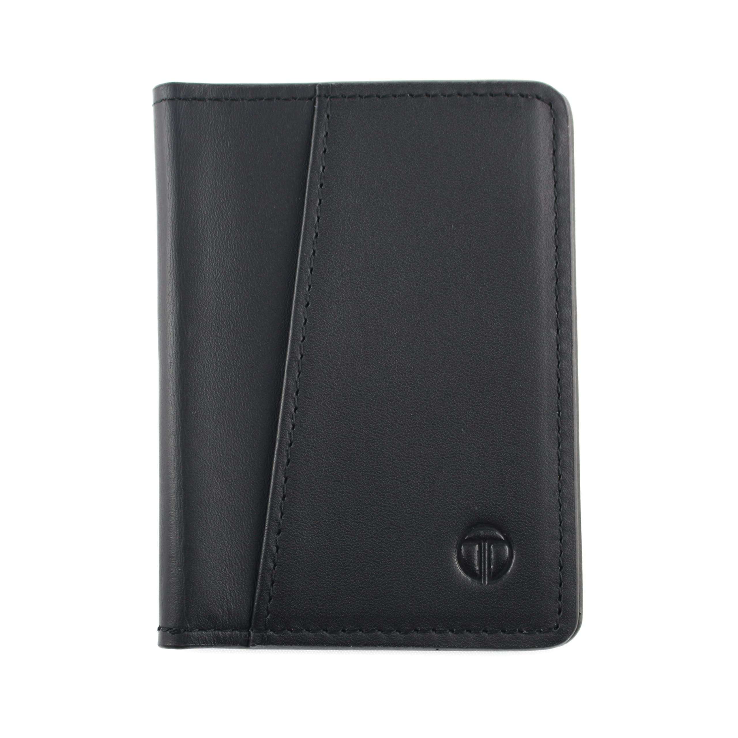 Tyni Bifold Wallet (Slim Sleeve Design, RFID Protected, Holds 5-12 Cards, Folded Note Section) - Black
