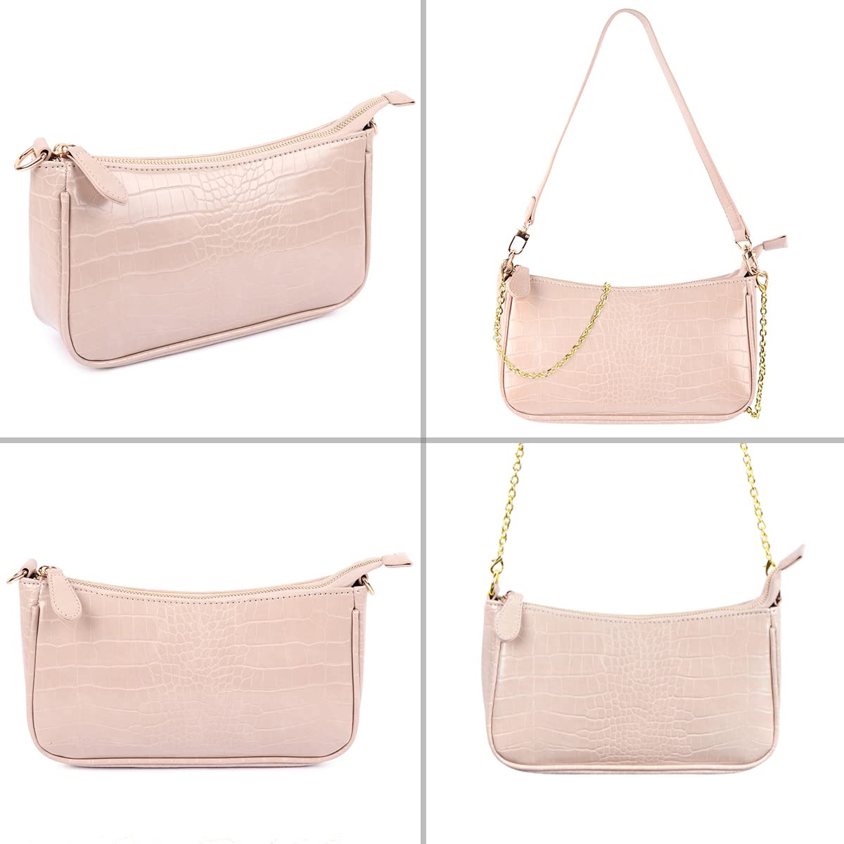 Classic Vegan Leather Small Crossbody Handbag - Rectangle Camera Travel Purse Satchel Shoulder Messenger Bag (Mini Satchel Tote - Embossed Beige)
