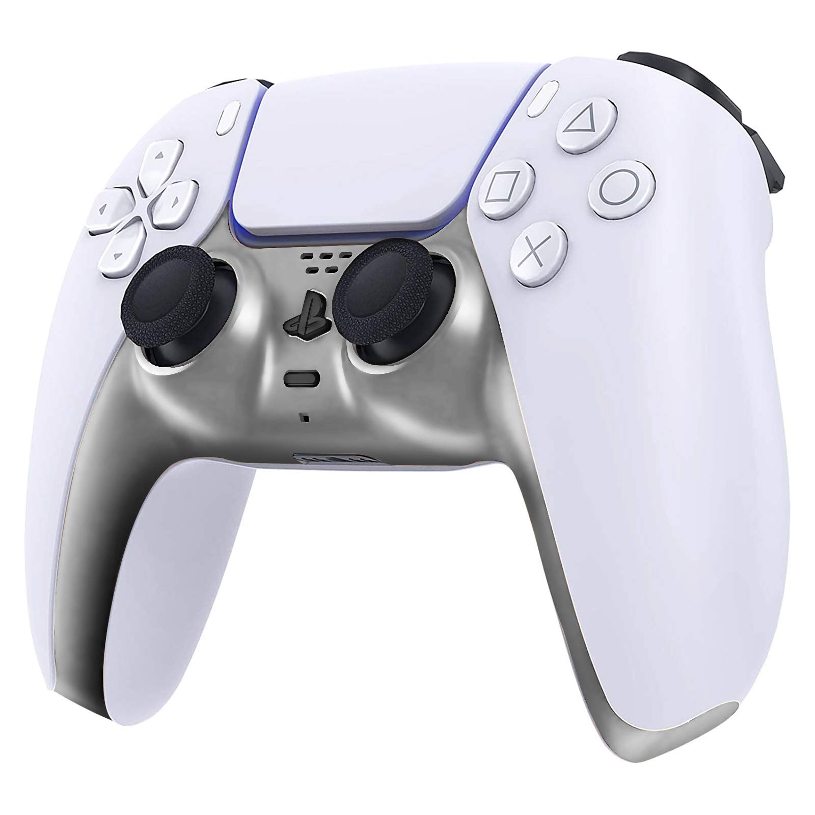 PS Five Controller Accessories, AKNES Customized Face Plates Replacement for PS Five Wireless Controller Accessories Decoration Shells Clip Cover DIY with 8PCS Thumb Stick Grips (Charcoal)'