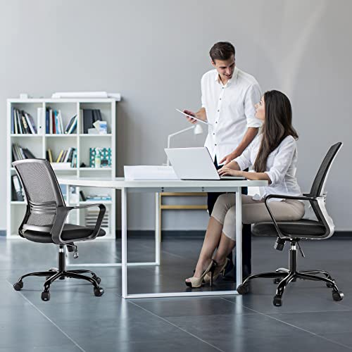 Office Chair - Mid Back Home Office Desk Chairs, Adjustable Height, Breathable Mesh