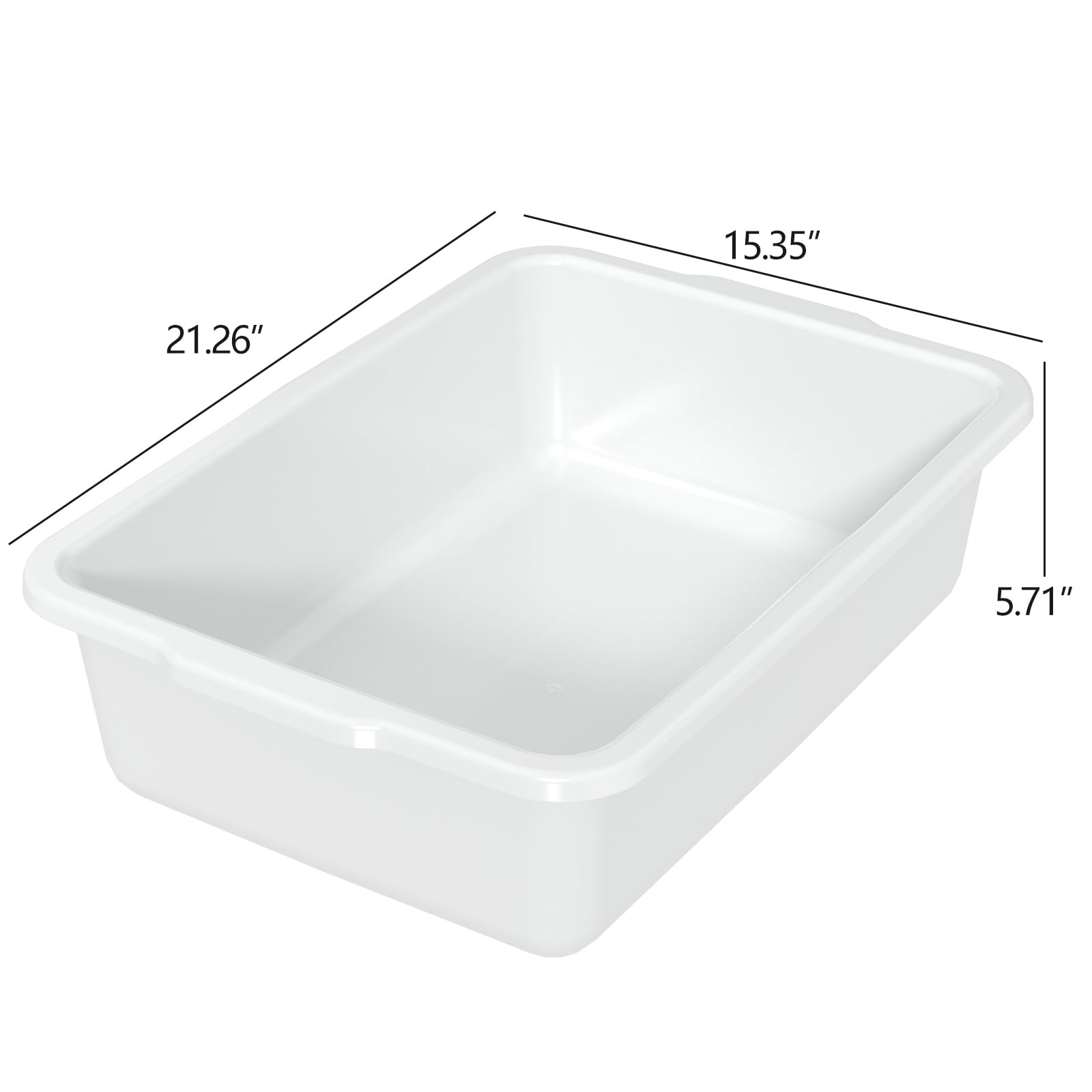 Minekkyes Commercial Products Standard Bus/Utility Box, 25 Gallon, Commercial Tote Box Cross Stack Nest Utility Tote Tub, White (Pack of 4)