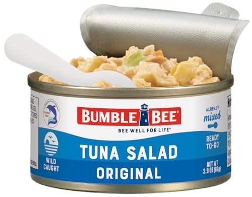 Bumble Bee Lunch On The Run Tuna Salad with Crackers Kit, 8.2 oz (Pack of 4) - Ready to Eat, Includes Crackers, Cookie & Peaches - Wild Caught Tuna - Shelf Stable & Convenient Source of Protein