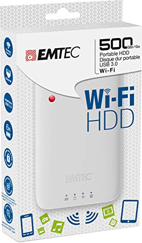 Emtec 500 GB USB 3.0 Wi-Fi Portable HDD (ECHDD500P600)