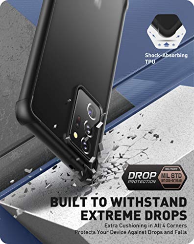 Clayco Forza Series Case for Samsung Galaxy Note 20 Ultra, Built-in Screen Protector Compatible with Fingerprint ID, Full-Body Rugged Cover, 6.9 inch, 2020 Release (Black)