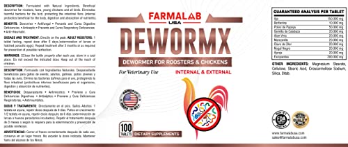 DEWORMX para Gallos Gallinas Pollos DEWORMX for Rooster Hens Chickens Natural Ingredients