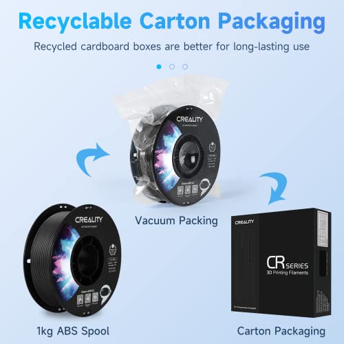 Official Creality 3D Printer Filament, ABS Filament 1.75mm No-Tangling, Strong Bonding and Overhang Performance Dimensional Accuracy +/-0.02mm, 2.2lbs/Spool