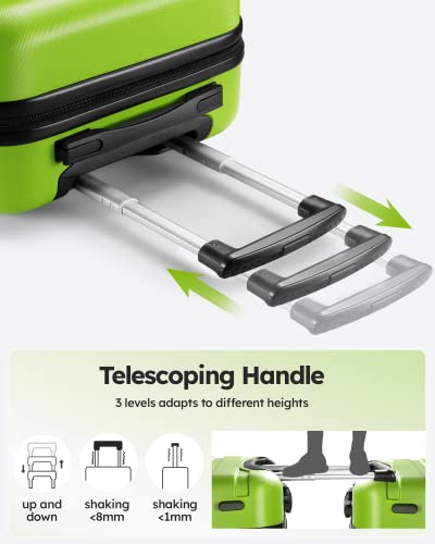 Luggage 3 Piece Sets Hard Shell Luggage Set with Spinner Wheels, TSA Lock, 20 24 28 inch Travel Suitcase Sets (Light Green, 3 Piece Set)…