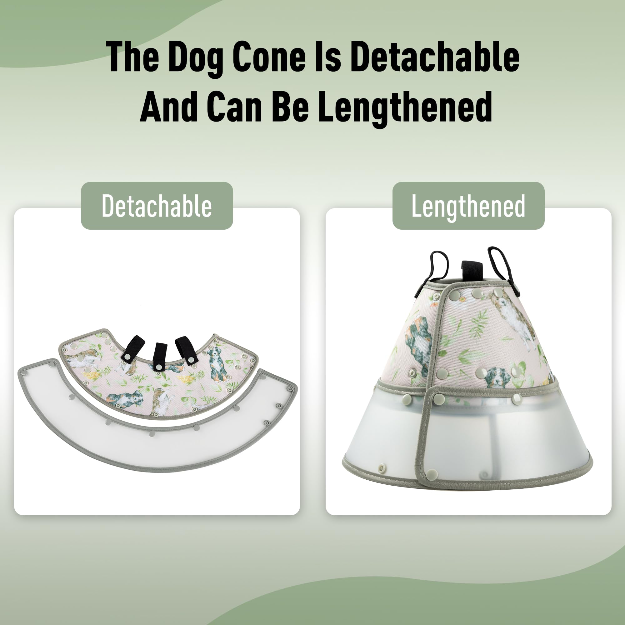 Fuz Bigaza Soft Dog Cone Collar for Large Medium Small Dogs After Surgery, Adjustable Pet Recovery E-Collar, Elizabethan Collar for Dogs and Cats, Tan XLarge