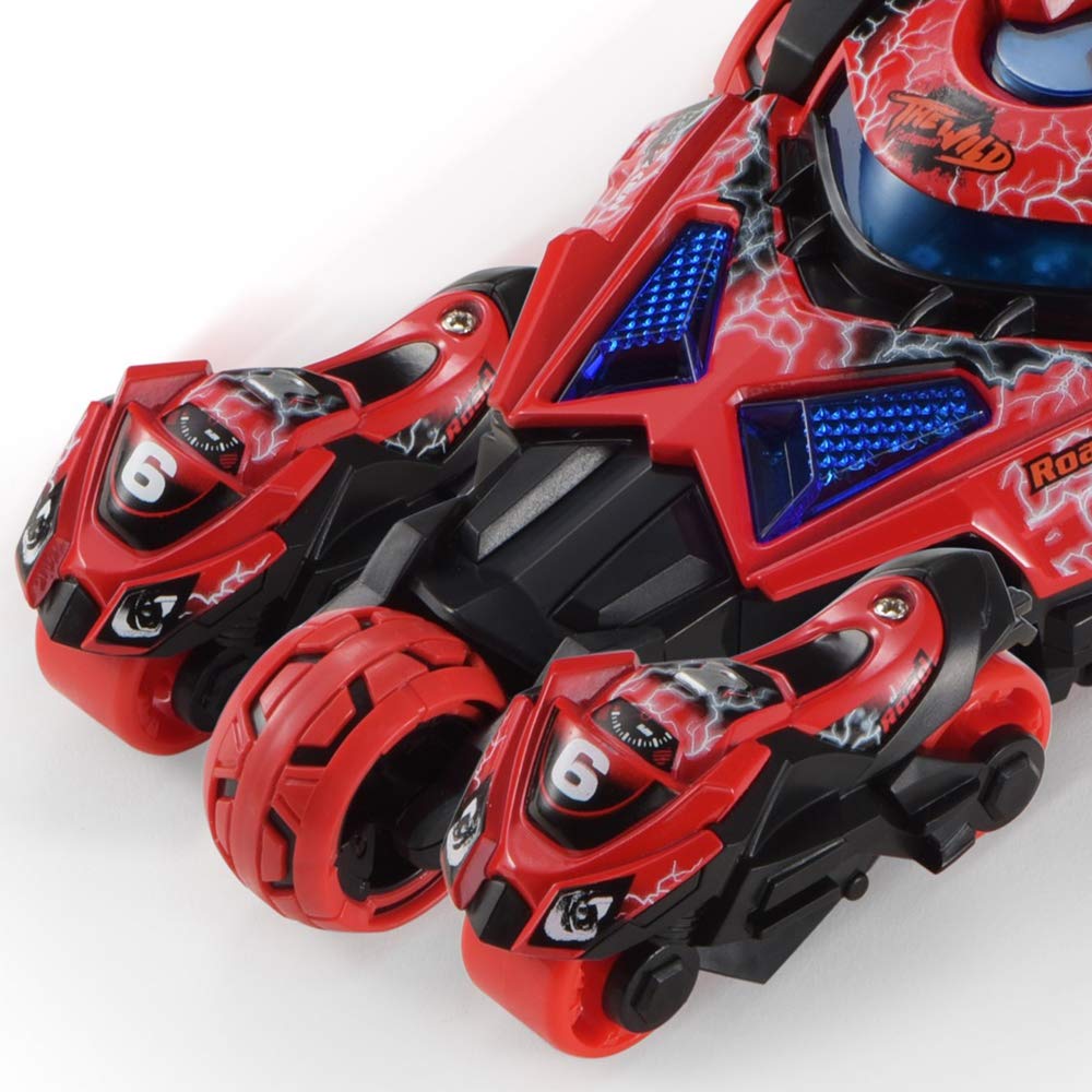 Pull Back Cars Toys, Pull Back Vehicles Motorcycle Launcher Toy Die-cast 3 in 1 Catapult Race Trinity Chariot (Red)