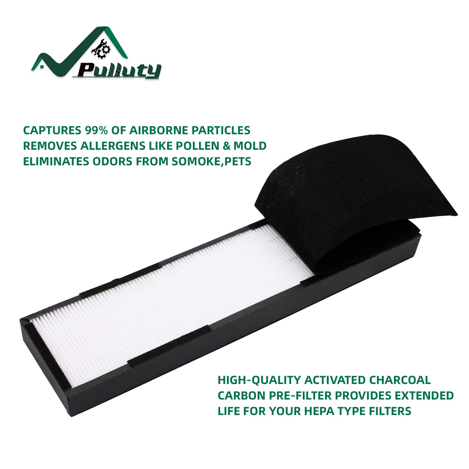 Pulluty FLT5000 Filter-C True Hepa Replacement Filter Compatible with Germ Guardian AC5000 Series Air Purifier AC5000E AC5250PT AC5300B AC5350W AC5350B CDAP5500 and Ldlyis Model IAP-GG-125, 2 Pack