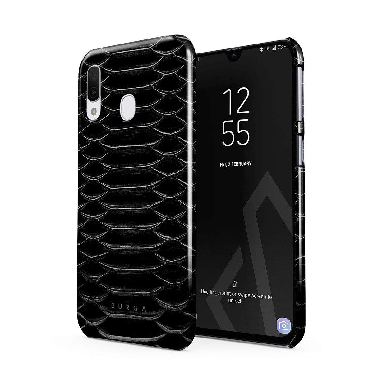 BURGA Phone Case Compatible with Samsung Galaxy A40 - Darkest Path Savage Wild Black Snake Skin Cute Case for Women Thin Design Durable Hard Plastic Protective Case