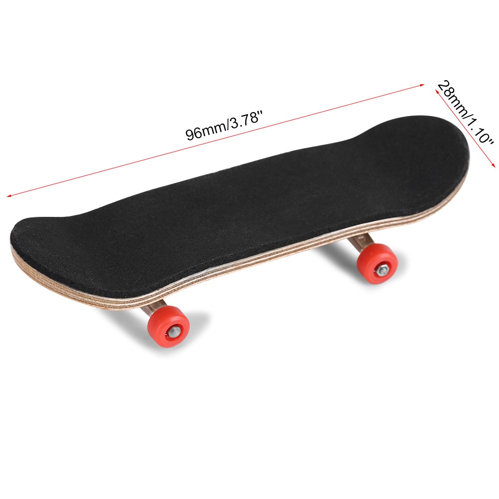 Weohoviy Finger Skateboard, Maple Wooden Fingerboard with Box Reduce Pressure and Ideal for Finger Skater, Kids (Red)
