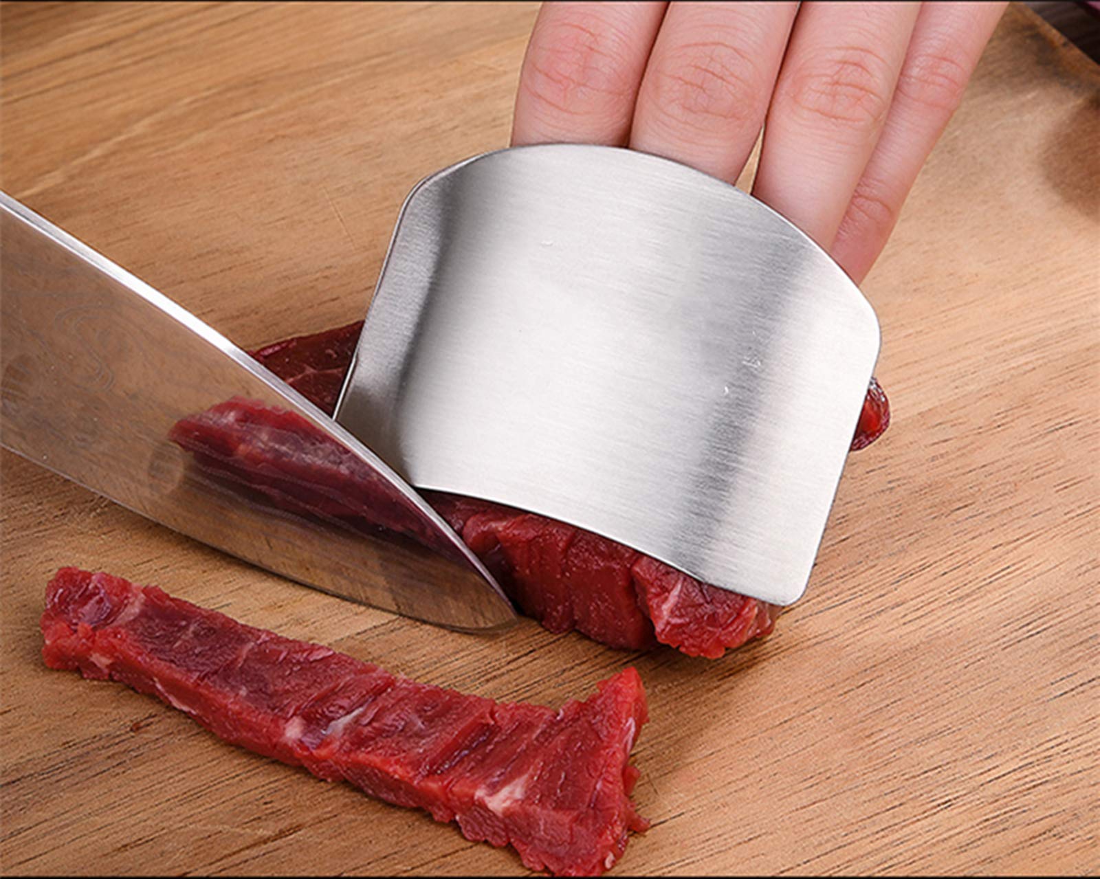 NAMERDA Finger Guards For Cutting, 2PCS Kitchen Tool Stainless Steel Finger Guard Finger Protector, Avoid Hurting When Slicing and Dicing Kitchen Safe Chop Cut Tool