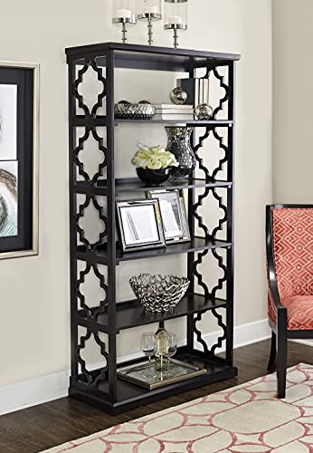 Powell Furniture Turner Bookcase, Black, 36.5" x 15.8" x 72"