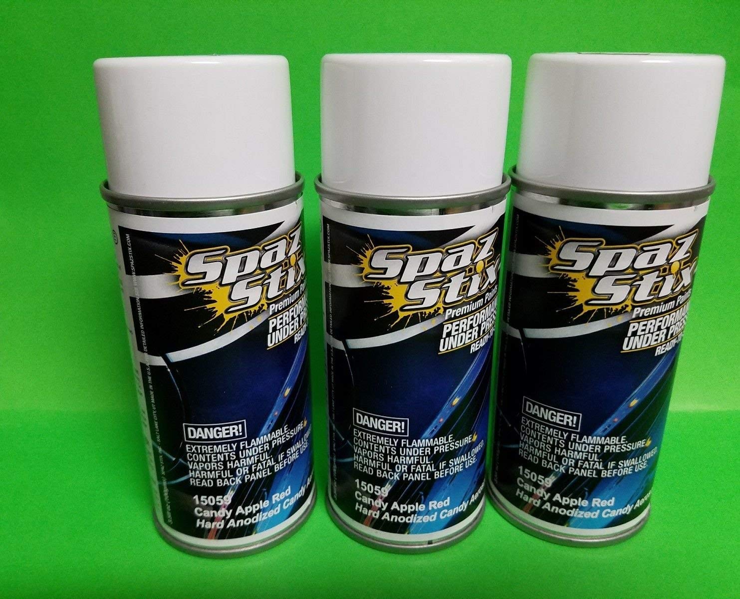 Spaz Stix 3 pack NEW Candy Apple Red Lexan Paint Aerosol # SZX15059 tamiya hpi INCLUDES CHICAGOLAND RC COUPON
