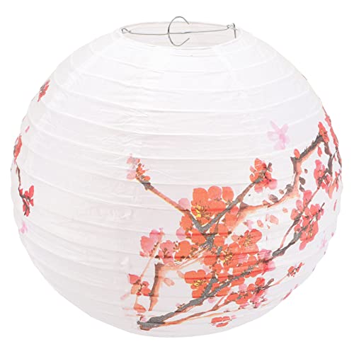 GANAZONO Chinese Lantern Outdoor Decor Asian Decor Japanese Paper Lamp Asian Paper Lantern Pendant Lamp Shade Outdoor Hanging Decoration Japanese Lantern Plug in Sconce Set of 2 Ornament