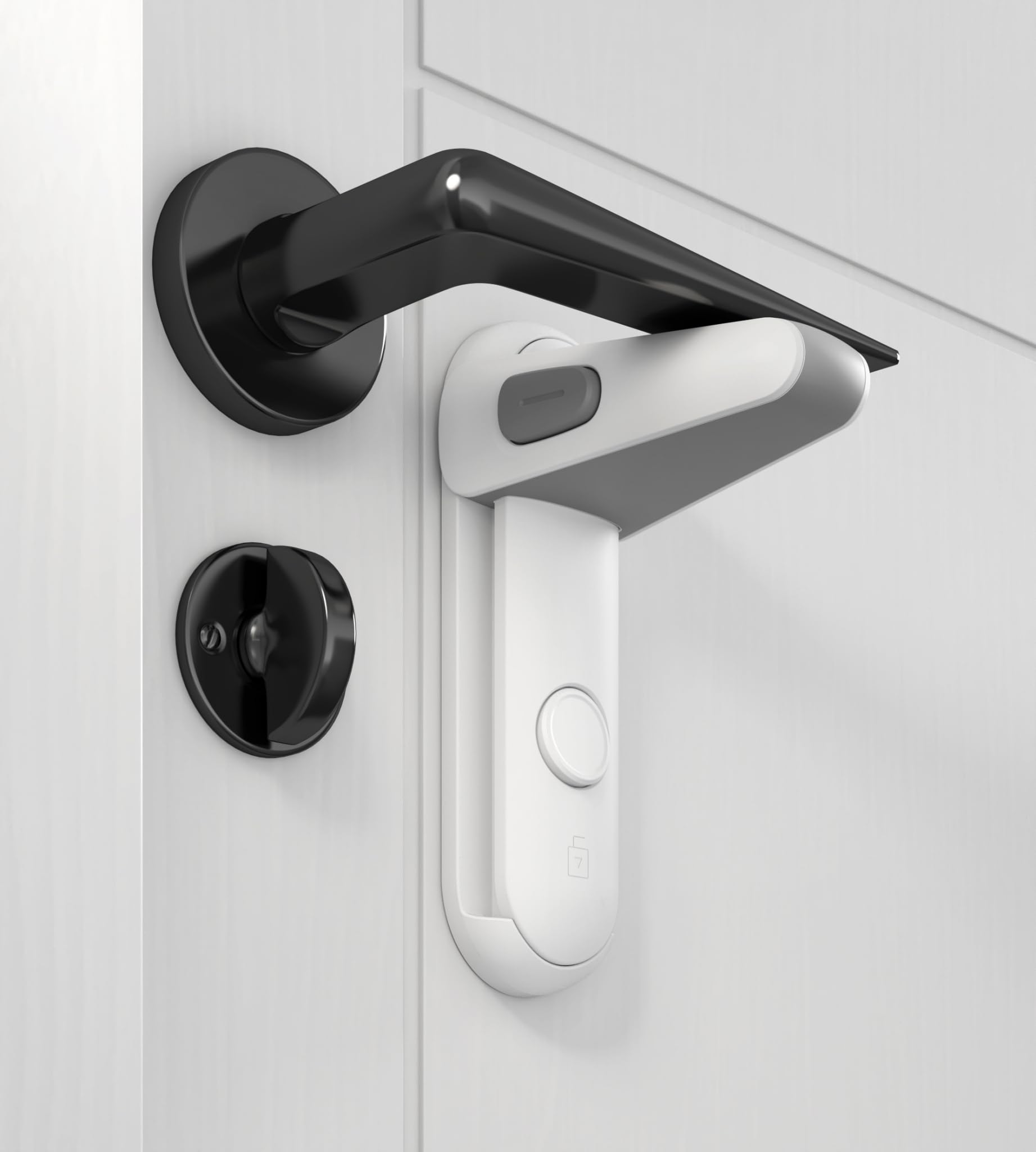 Door Lever Lock for Child Safety and Pet Proof by Moonybaby 2 Pack White