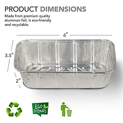 JHUS Mini Bread Loaf Pans (50 Pack) 1 Lb Aluminum Foil 6 x 3.5 Pan Bakingpan Bread pans Baking sheet Baking supplies Cake pan Baking pan Kitchen set Bread pan Baking pans set Baking set Loaf pan