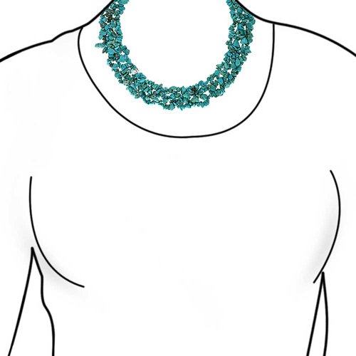 Bling Jewelry Stabilized Turquoise Gemstone Chunky Cluster Bib Chips Statement Multi Strand Statement Necklaces Silver Plated Clasp