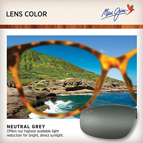 Maui Jim Men's Southern Cross Polarized Wrap Sunglasses, Soft Black/Sea Blue/ Grey/Neutral Grey, Large