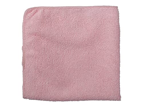 Rubbermaid Commercial Products Light Commercial Microfiber Cloth, Pack of 24, 12 x 12", Pink, All-Purpose Rag/Towel for Janitorial/Professional Cleaners and Multi-Purpose Cleaning/Dusting/Polishing
