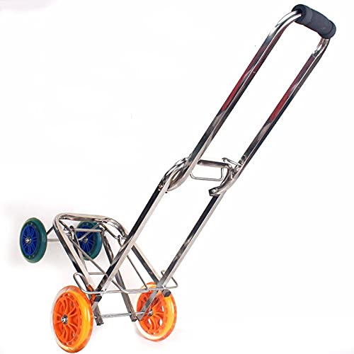 DOUBA Shopping Cart Folding Portable Truck Trolley Increase Wheel Luggage Cart Four-Wheeled Cart Pull Goods Multifunction Four Rounds