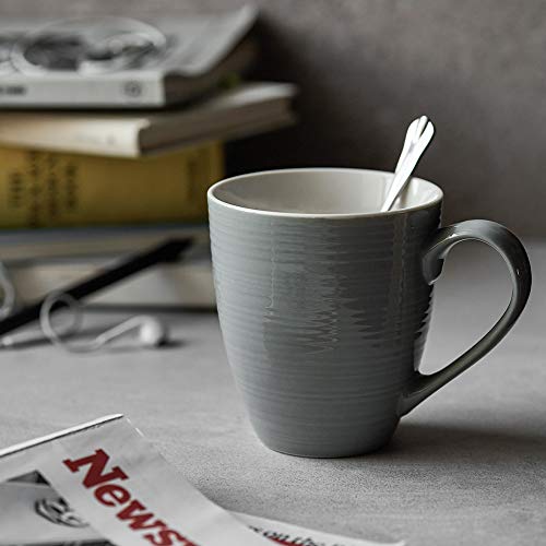 DOWAN Coffee Mugs, Coffee Mugs Set of 6, 17 Oz Ceramic Coffee Cups with Handle, Hot Cocoa Mugs, Mug Sets, Large Coffee Mug for Coffee Tea, Party, Gray