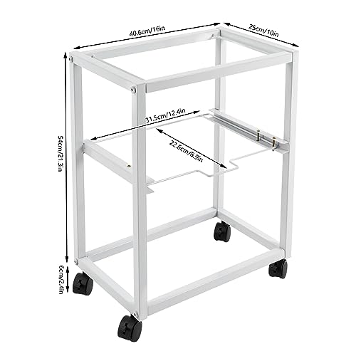 LyeXD 2 Tiers Metal Rolling File Carts w/Wheels, Modern Hanging Files Frame Files for Documents, Movable Pull-Out File Folder Rack Rolling File Organizer for Office, Classroom, White