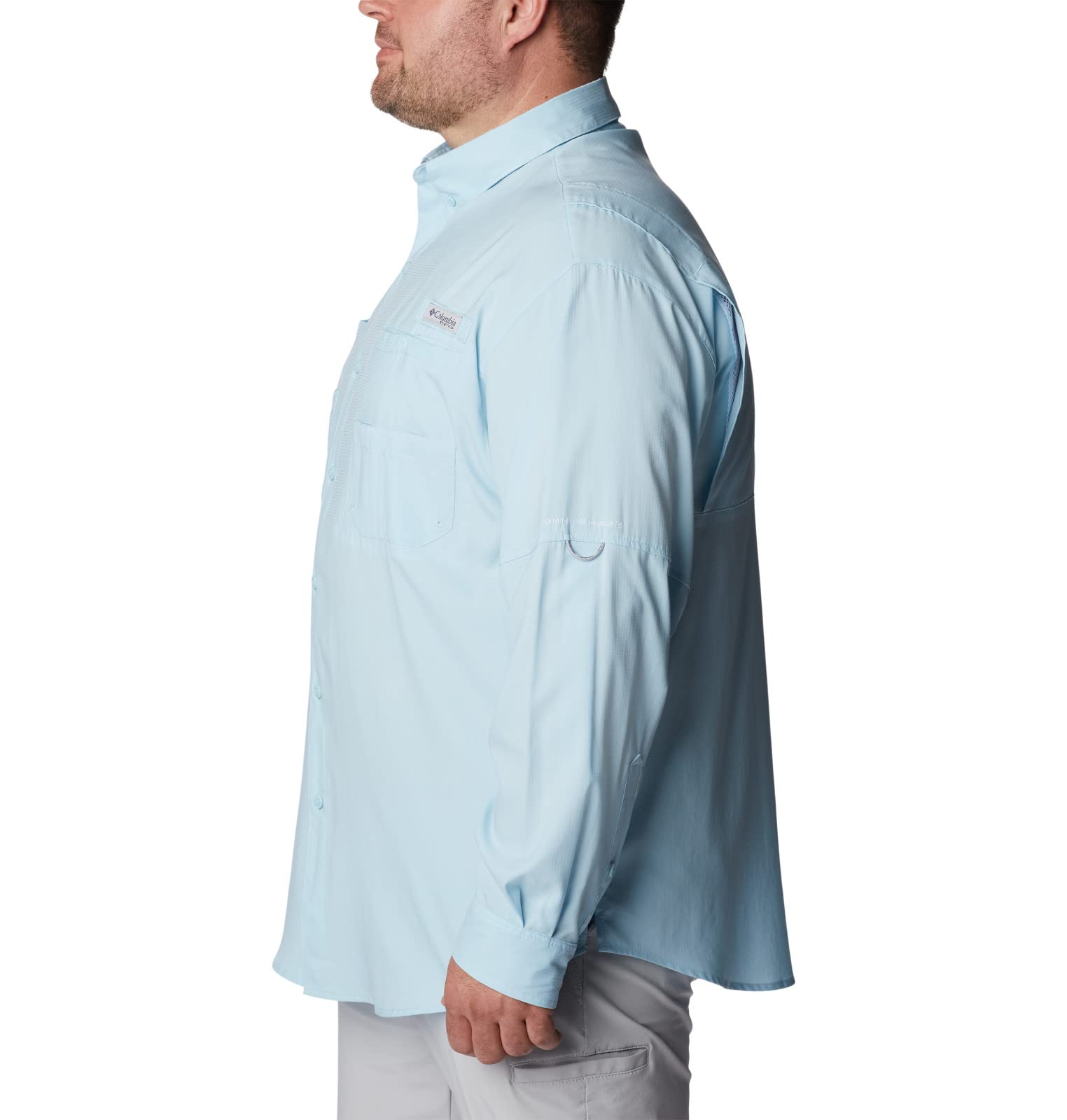 Columbia Men's PFG Tamiami II UPF 40 Long Sleeve Fishing Shirt, Spring Blue, Medium