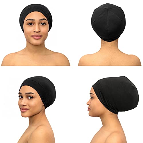 CAPLORD Silk Satin Bonnet Hair Cover Sleep Cap for Sleeping Beanie Hat Adjustable Stay On Headwear Lined Natural Nurse Cap for Black Women Curly Hair Overnight Protection Recommended