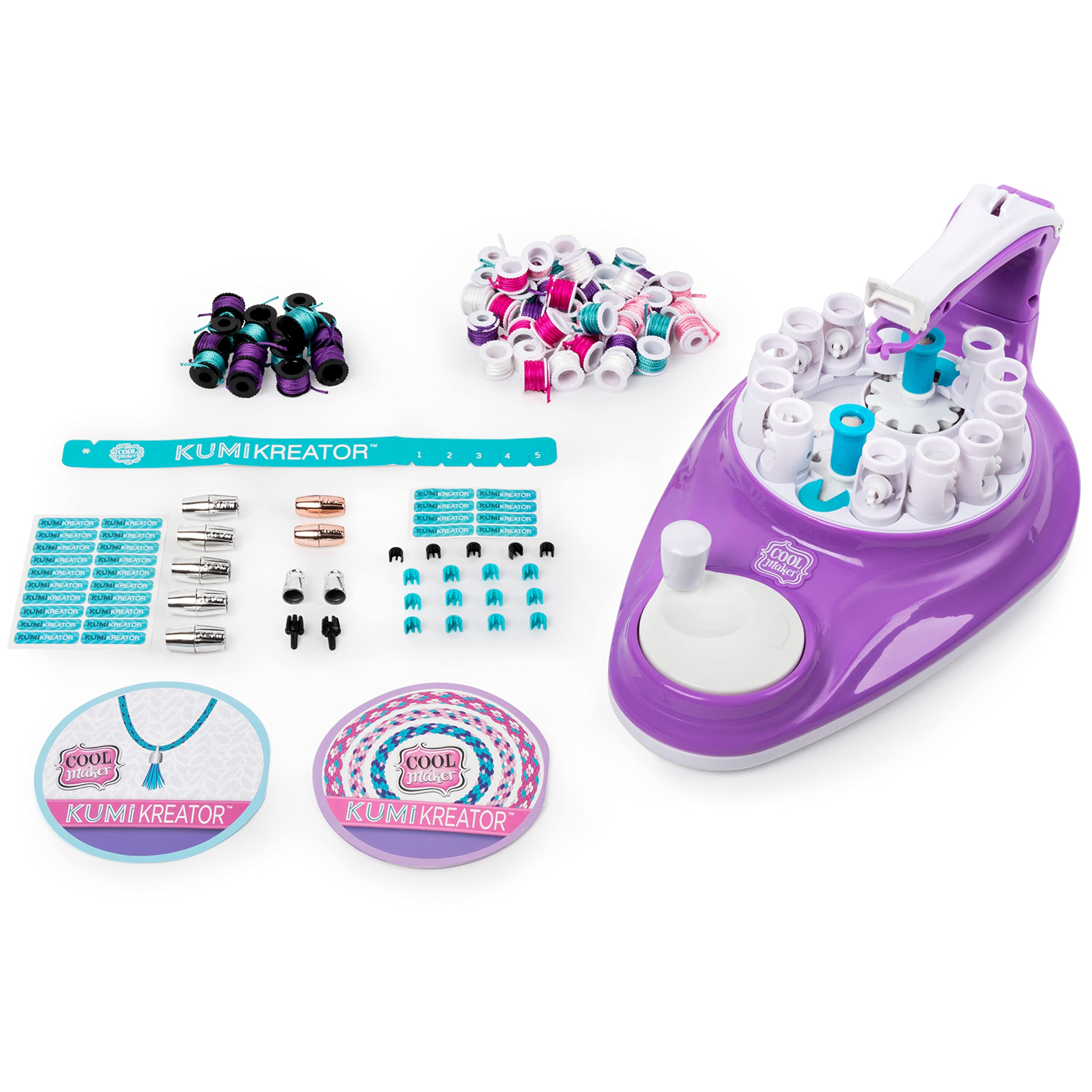 Cool Maker, 2-in-1 KumiKreator, Necklace and Friendship Bracelet Maker Activity Kit, for Ages 8 and Up