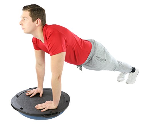CanDo Dome Balance Trainer 55cm with Non-Skid Base for Balance Training, Strength Building, and Cardio Exercises for Home, Gyms, and Clinics, Includes Resistance Cords and Air Pump