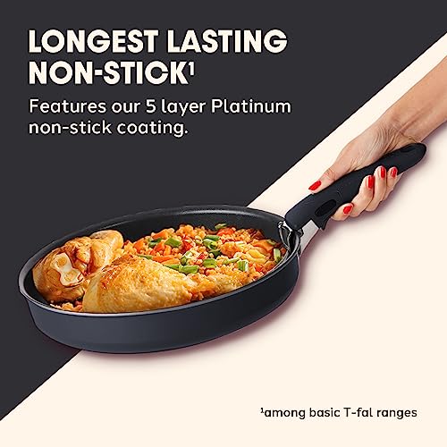 T-fal Ingenio Nonstick Cookware Set 8 Piece Induction Stackable, Detachable Handle, Removable Handle, RV Cookware, Cookware, Pots and Pans, Oven, Broil, Dishwasher Safe, Black