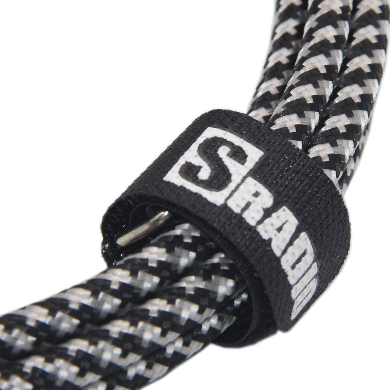 SRADIO Guitar Instrument Cable 20 Foot, AMP Cord Right Angle 1/4-Inch TS to Straight 1/4-Inch TS Guitar Cable 20FT with White Tweed Cloth for Electric Guitar,Bass,Keyboard
