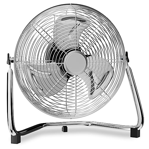 mollie 14 Inch High Velocity Fan Heavy Duty Metal Garage Floor Fan with 3 Speed Adjustable Tilt Portable Quiet Air Circulator for Home Bedroom Commercial Use 1243 CFM