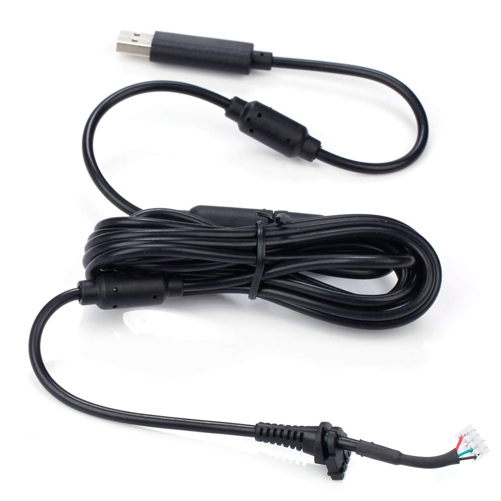 USB 4Pin Converter Line Cord Cable + Breakaway Adapter Replacement Fit for Xbox 360 Wired Controller (Black)