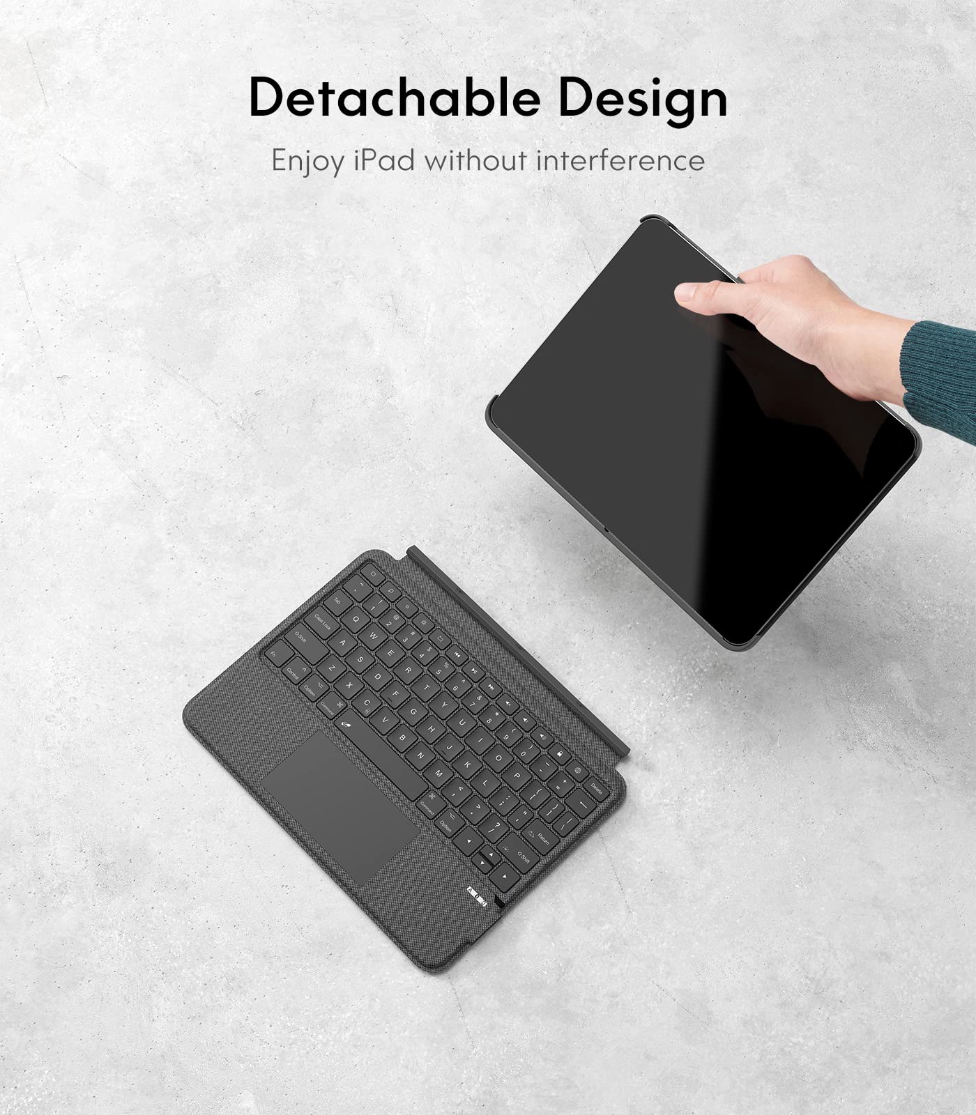 CHESONA Magnetic Detachable iPad Pro 11-inch Case (4th Gen - 2022), Multi-Touch Trackpad, 7-Color Backlit, Bluetooth Keyboard with Kickstand for iPad Pro 11 4th/3rd/2nd/1st Gen, Air 5/4