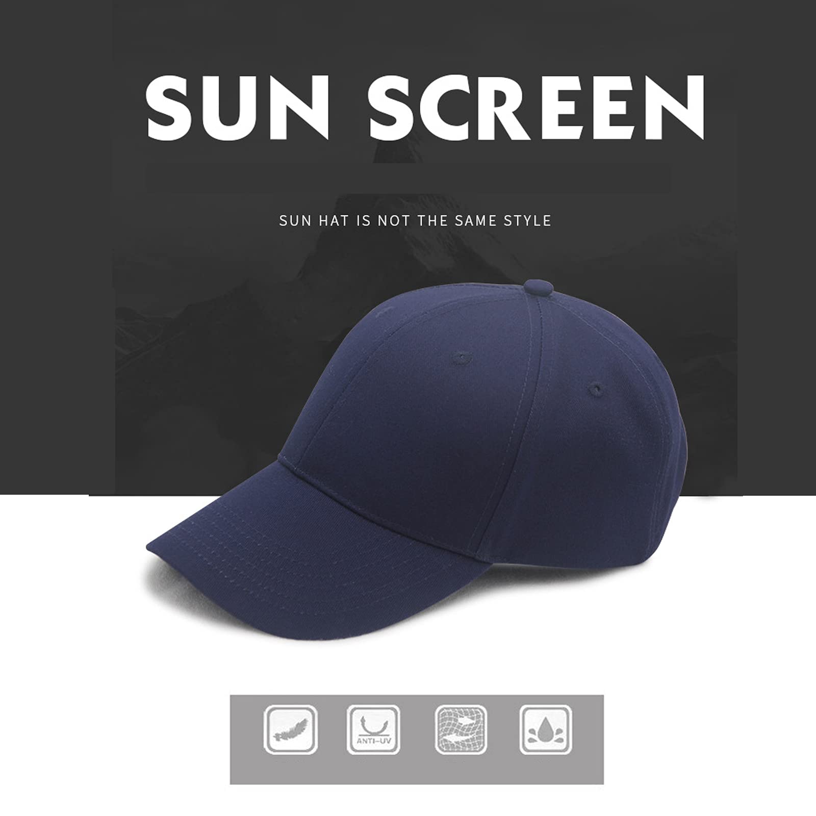 Classic Baseball Cap Low Profile Adjustable Cotton Caps for Running Cycling Hiking Golf DriveUnisex Dad Hat Fits Men Women, All Cotton Made (red + Blue)