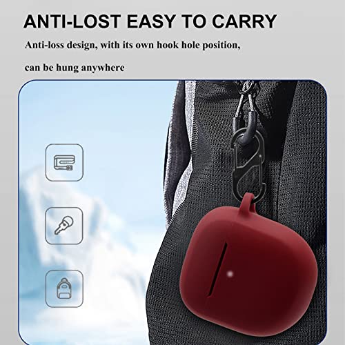 LiZHi for Bose QuietComfort Earbuds II Case Cover 2022, Soft Silicone Skin Cover Shock-Absorbing Protective Case with Keychain for New Bose QuietComfort Earbuds II Case, Black