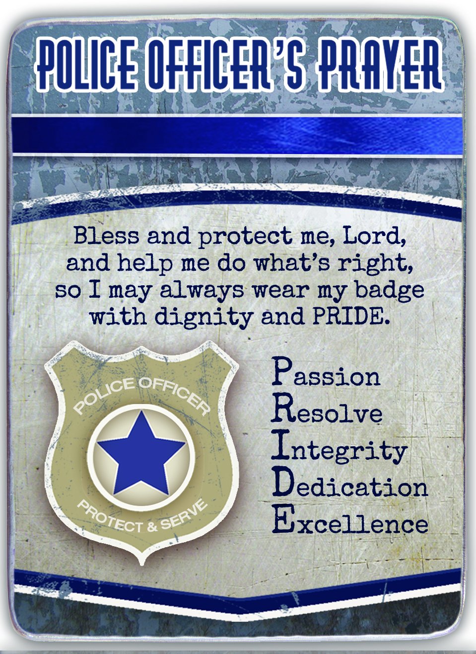 Cathedral Art (Abbey & CA Gift Police Officer's Prayer Plaque, Multicolor