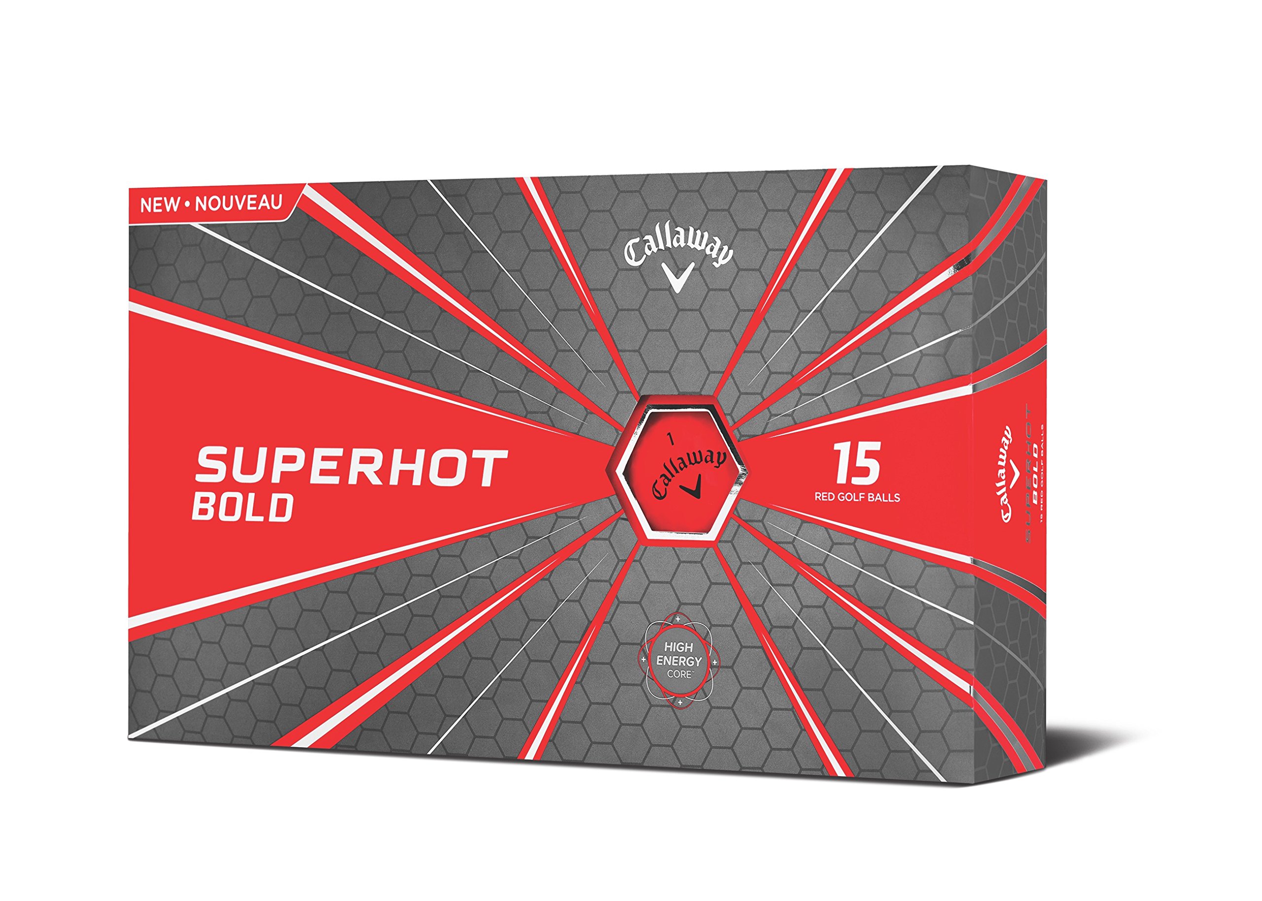Callaway Golf Superhot Bold Matte Golf Balls Prior Generation (Red), 15 balls total