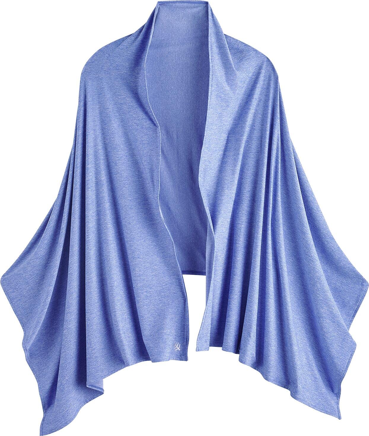 Coolibar UPF 50+ Women's Bhakti Sun Shawl - Sun Protective (One Size- Aura Blue Heather)
