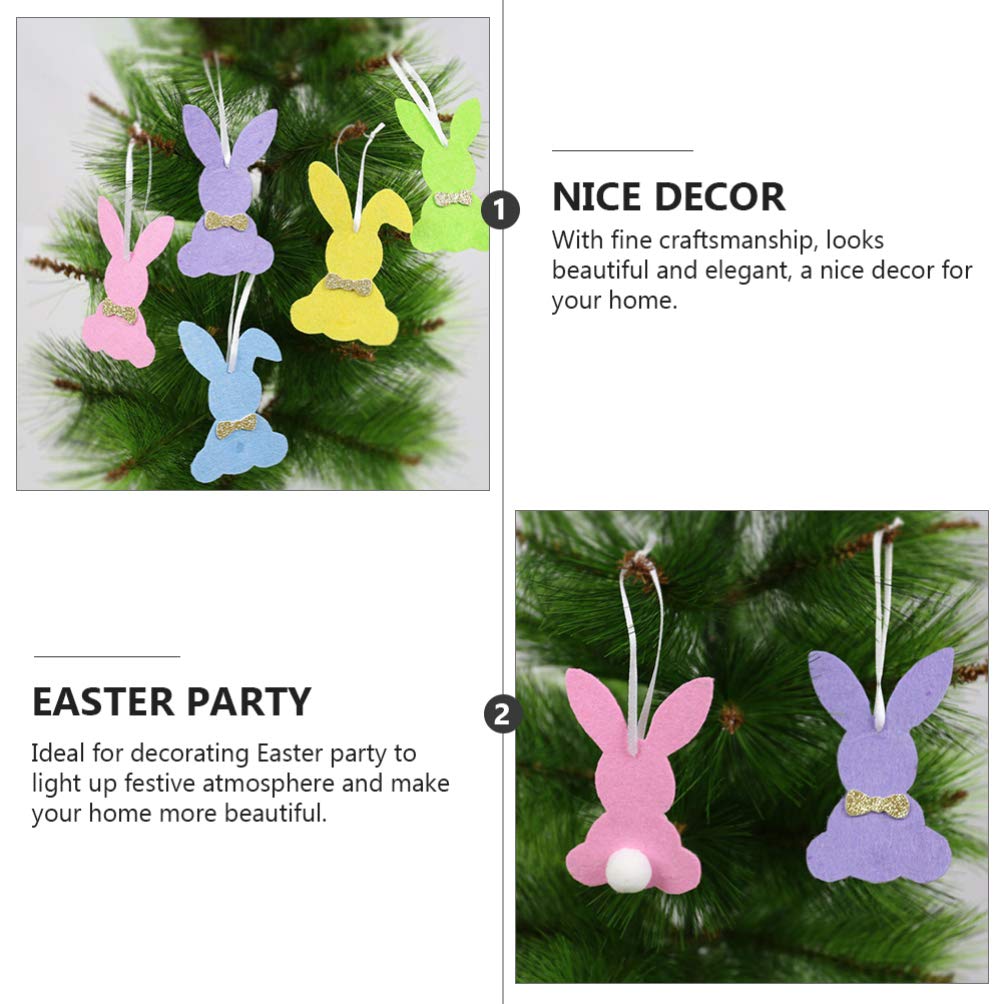 VALICLUD 10pcs Easter Rabbit Ornament Hanging Bunny Ornaments Felt Bunny Rabbit Easter Tree Decorations for Home Garden Layout Easter Party Supplies