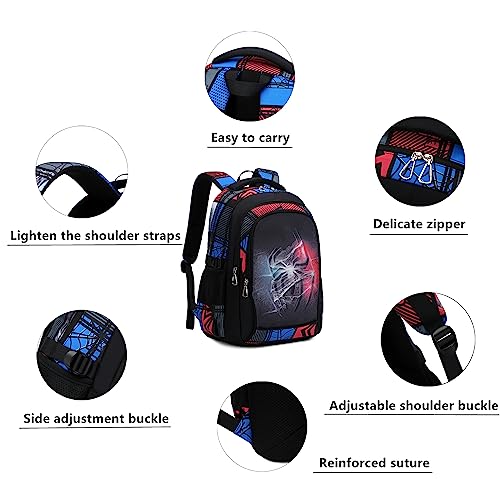 Lmwzh Backpack For Boys Elementary School Bags Kids Bookbag Waterproof Lightweight Durable Black (2023 Model)
