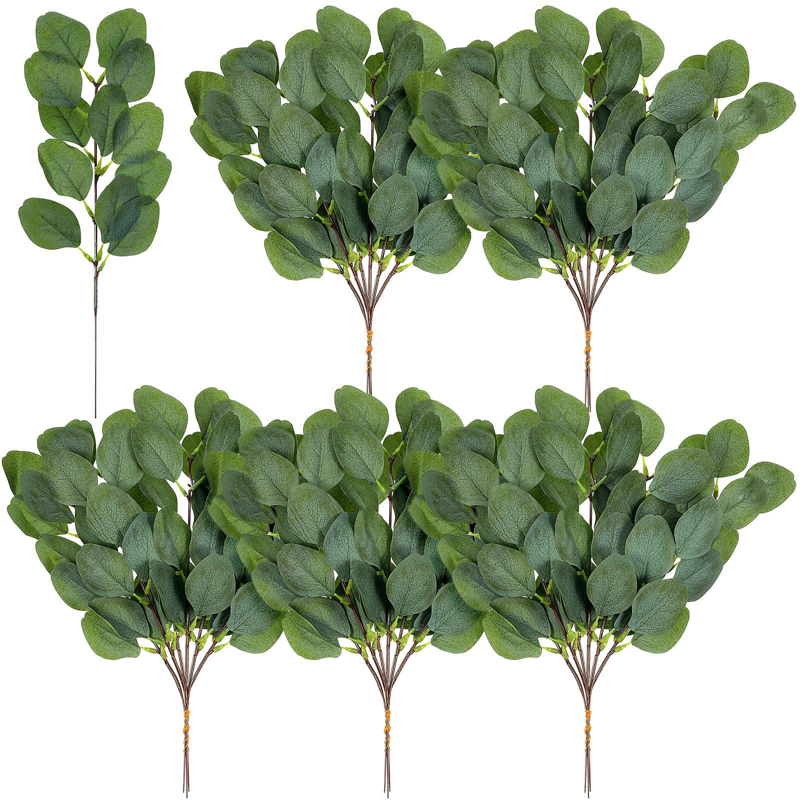 WILLBOND 30 Pieces Eucalyptus Stems Artificial Eucalyptus Leaf Stem Faux Long Eucalyptus Artificial Greenery Leaves for Wedding, Office, Holiday, Home, Garden, Greens Decor
