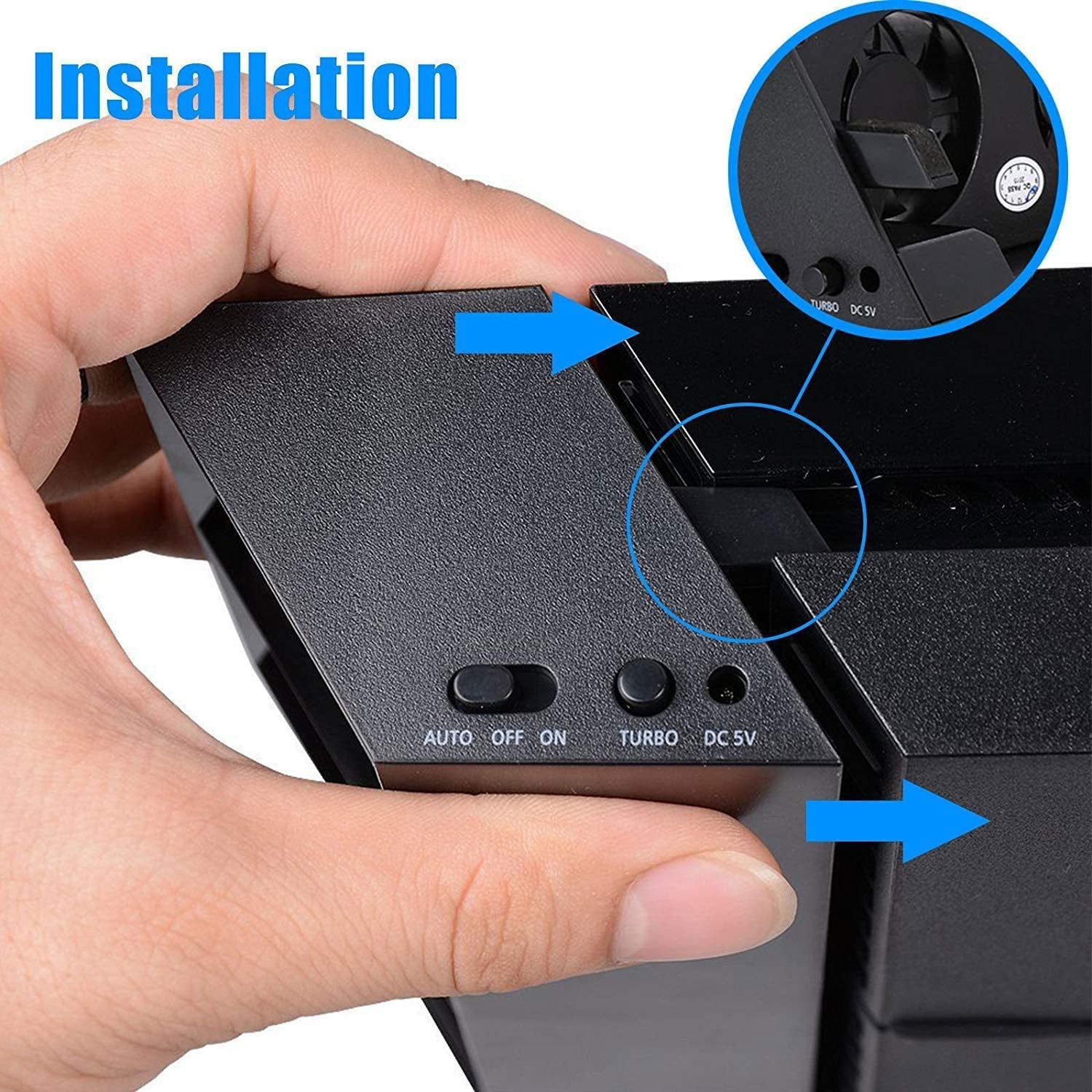 Cooling Fan for PS4- USB External Cooler 5 Fan Auto Turbo Temperature Control Cooling Fans for Sony Playstation 4 Gaming Console