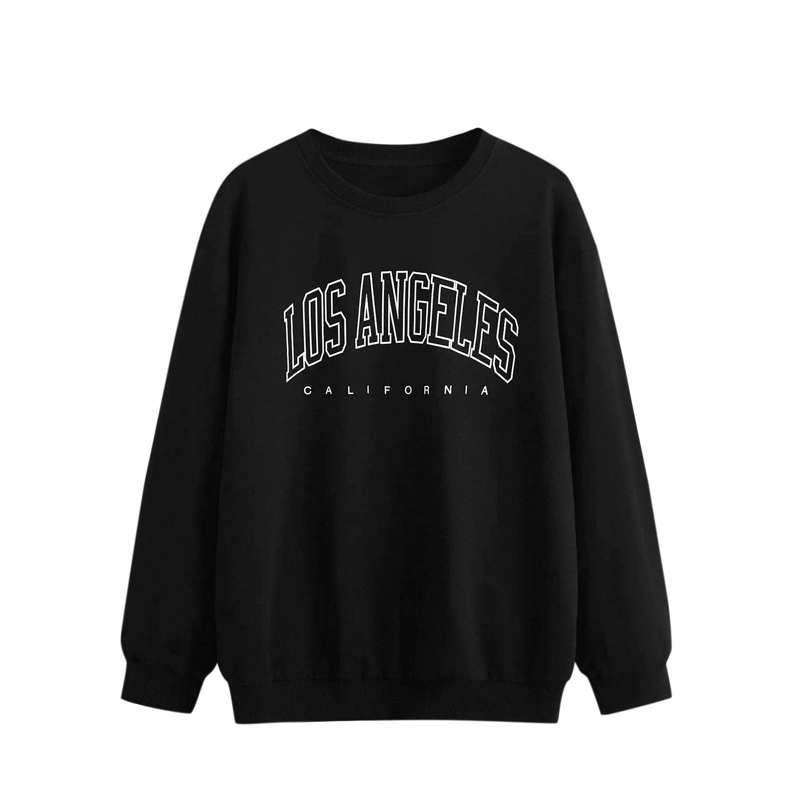 Cute Hoodies for Girls 10-12 Years Old Ladies Sweatshirt ClubBasic Tops Shirt (Black, XL)