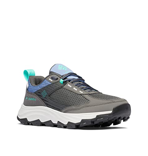 Columbia Women's Hatana Max Outdry Hiking Shoe, Dark Grey/Electric Turquoise, 6.5 Wide