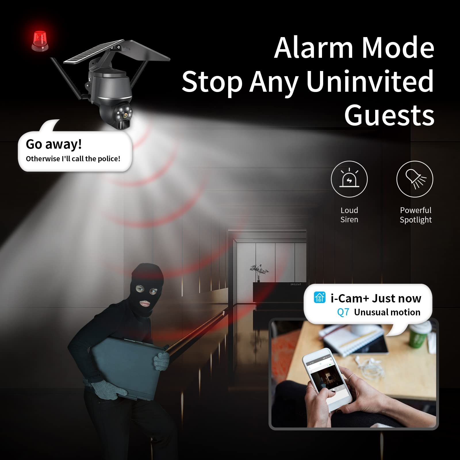EEland 4G LTE Cellular Wireless Outdoor Security Camera with SIM Card, No WiFi Solar Battery Powered Cameras, Pan Tilt 360° View, Spotlight Color Night Vision, PIR Motion Sensor, 2 Way Talk