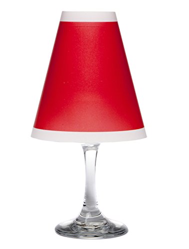 di Potter WS318 Nantucket Solid Paper White Wine Glass Shade, Poppy Red (Pack of 12)
